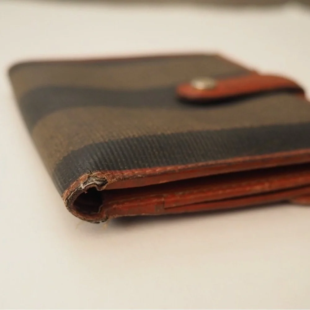 Fendi | Bags | Fendi Pequin Stripe Bifold Wallet Vintage 98s Euc | Poshmark